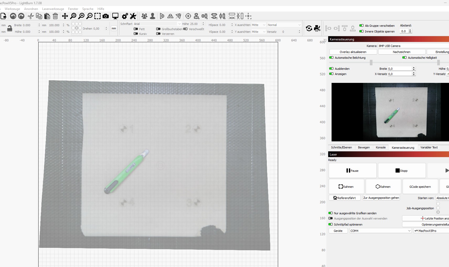 Since Lightburn V2.0 I have the problem that my calibrated camera does not correctly display the ...