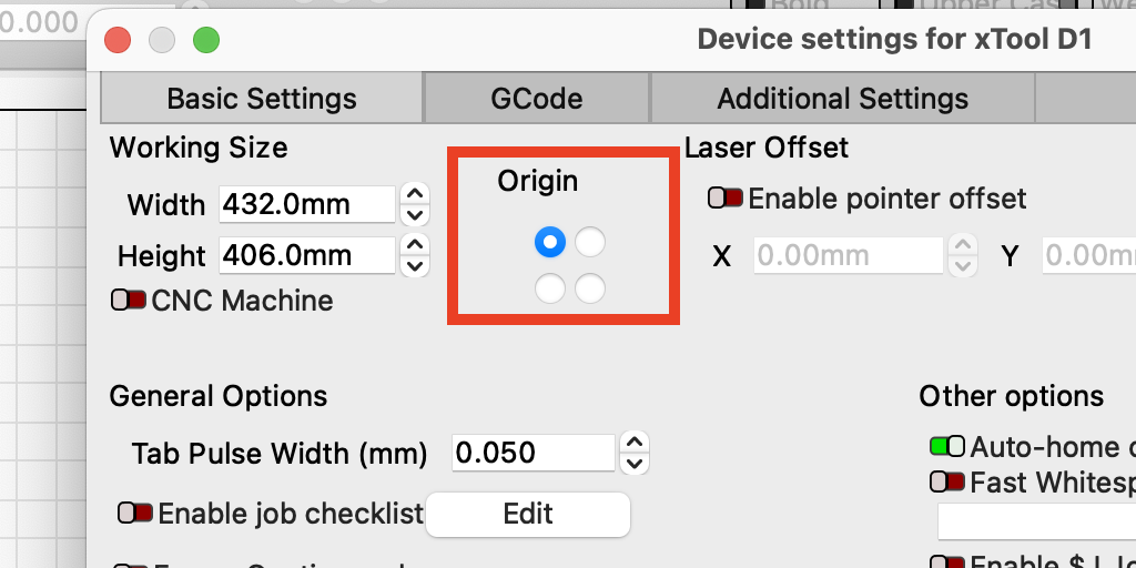 Mi maquina Xtool D1, graba en modo espejo - LightBurn Software Questions - LightBurn Software Forum