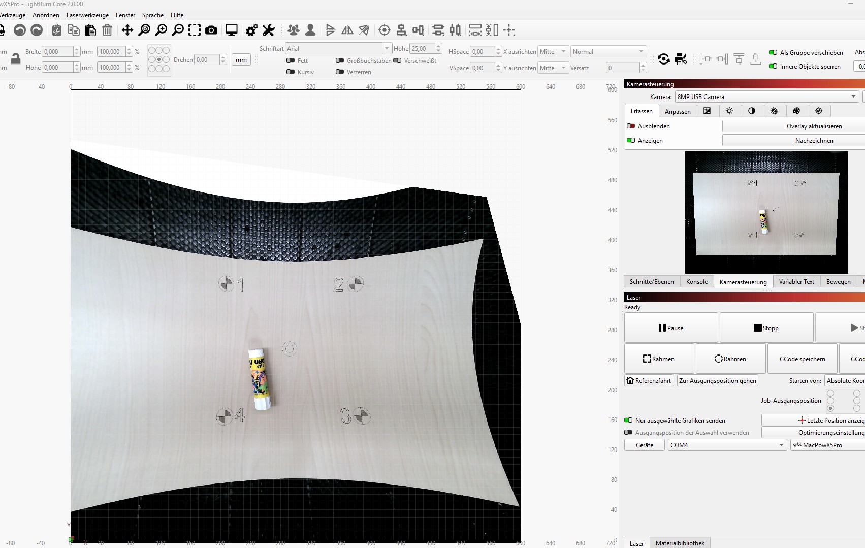 Since Lightburn V2.0 I have the problem that my calibrated camera does not correctly display the ...