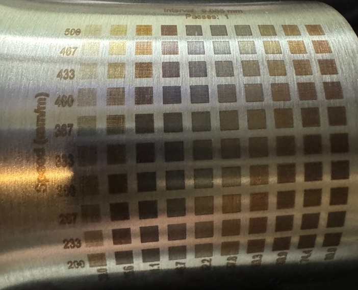 Bare SS produces nice color variations but through powder coat does not ...