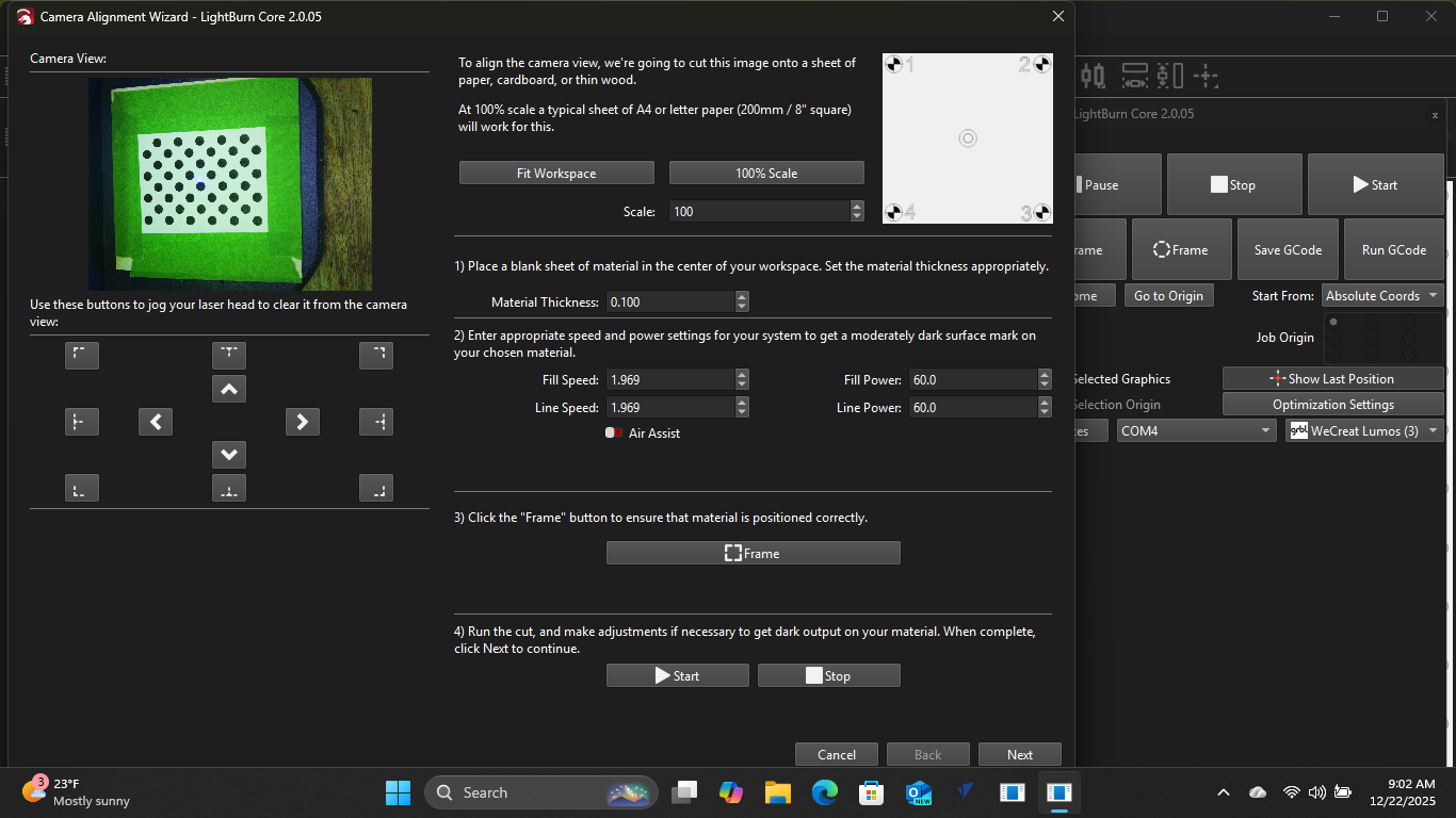 Lumos Camera Setup - Cameras - LightBurn Software Forum