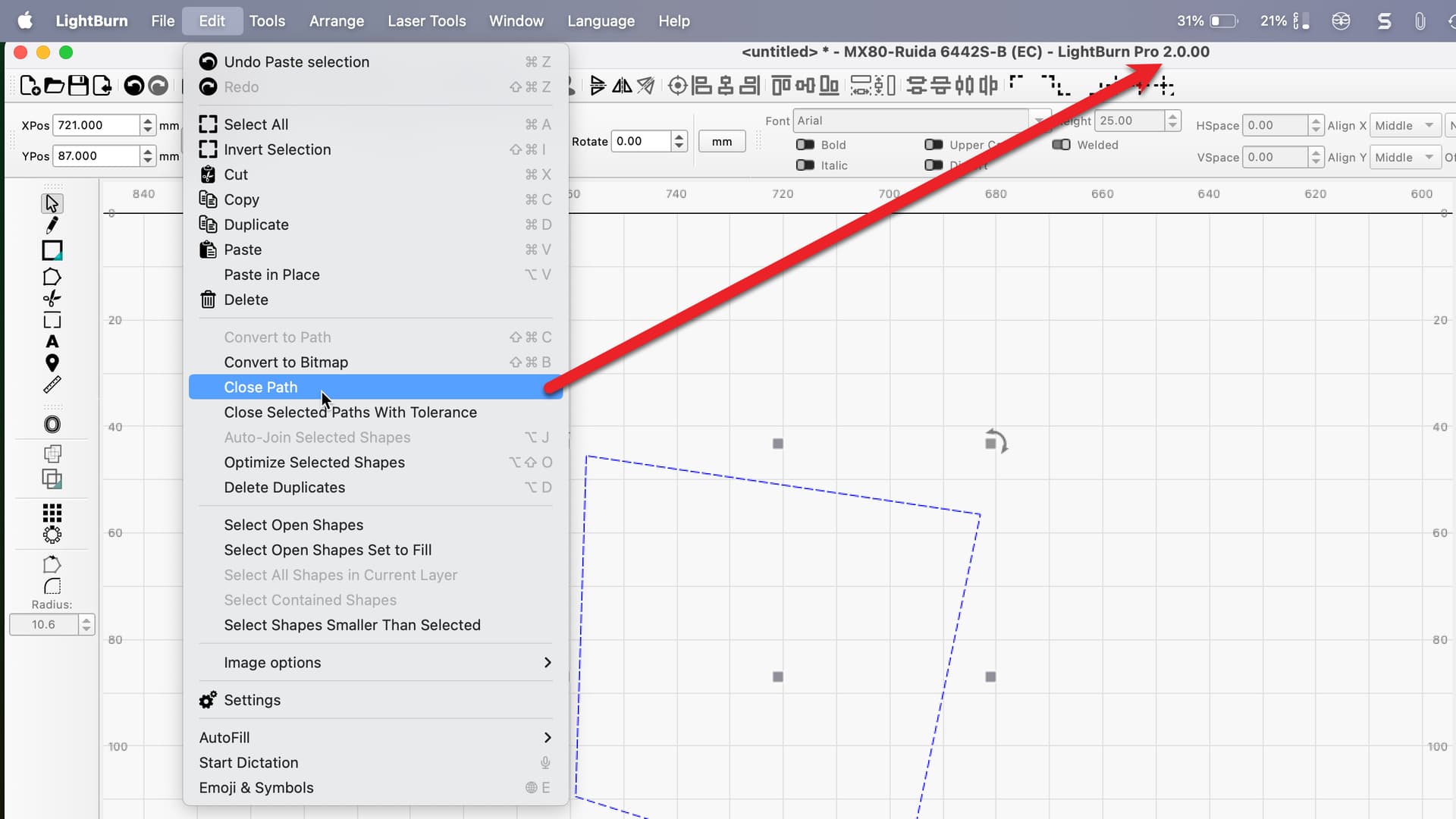 Shaped not closed Lightburn 2.0 - LightBurn Software Questions ...