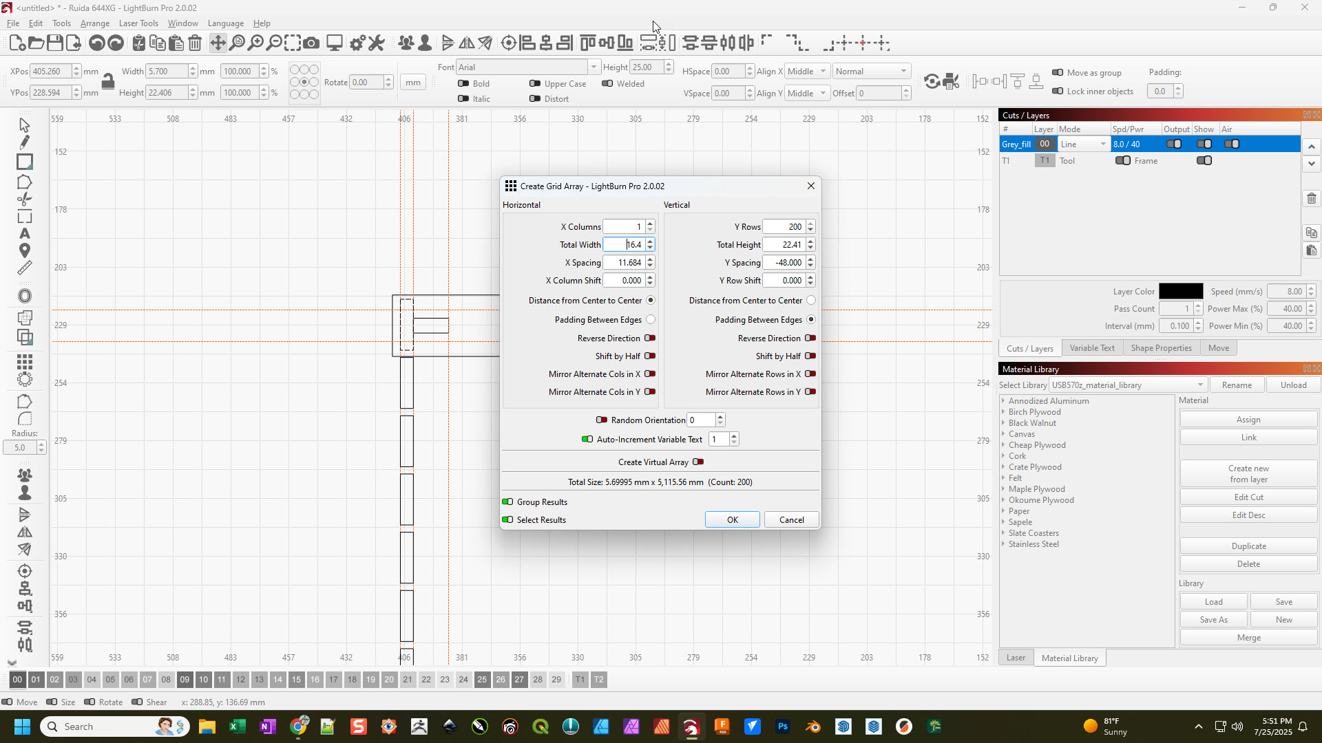 Lightburn Pro 2.0.02 Array bug - LightBurn Software Questions - LightBurn Software Forum