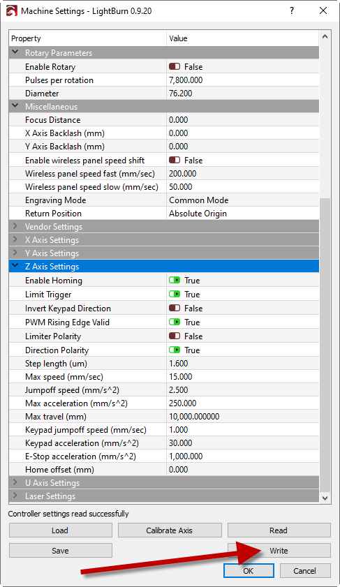 Reduce Acceleration On Z LightBurn Hardware Compatibility LightBurn 