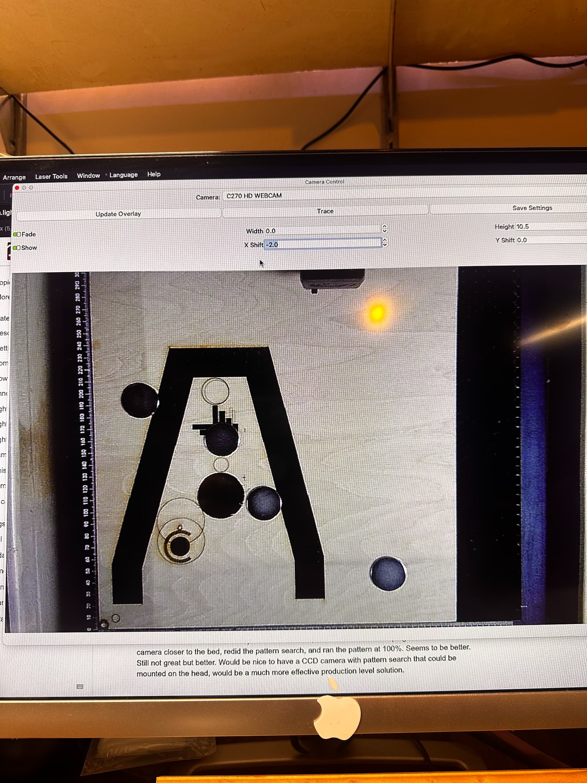 Camera overlay adjustment - Cameras - LightBurn Software Forum
