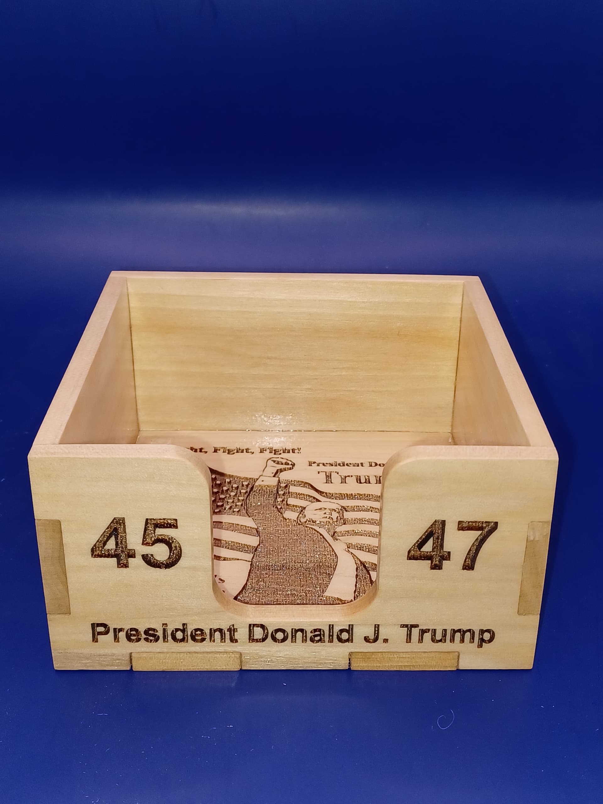 Trump Coasters In Custom Box - Finished Creations - LightBurn Software ...