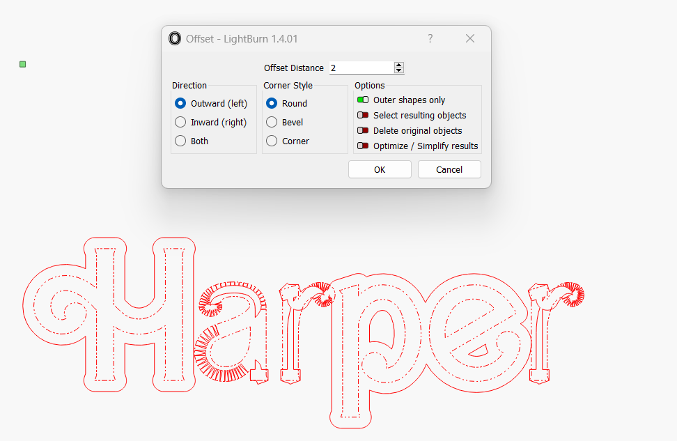 Offset text not working properly - LightBurn Software Questions - LightBurn Software Forum